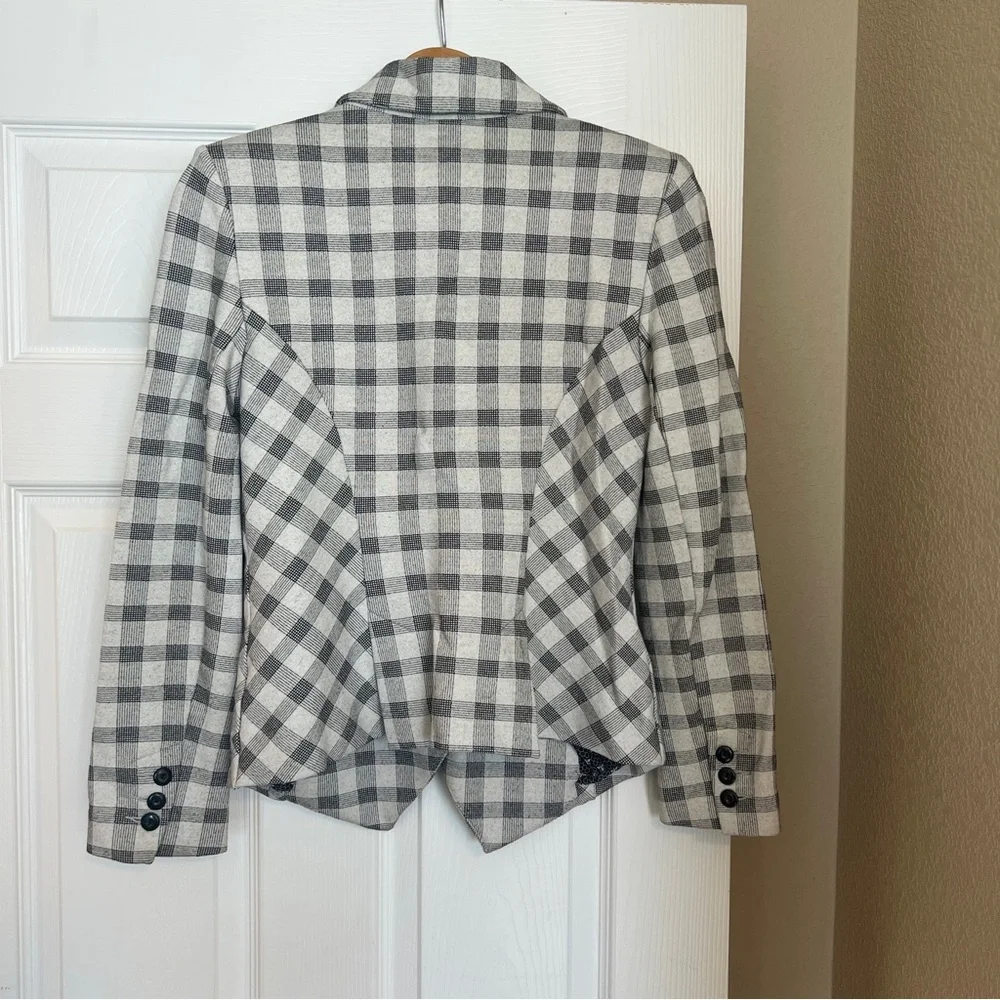 CAbi | Jackets & Coats | Cabi Valentina Black White Grey Plaid Blazer ...